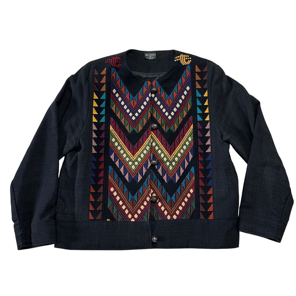 Vintage De Colores Hand Made Guatemala Jacket Sz L - Gem